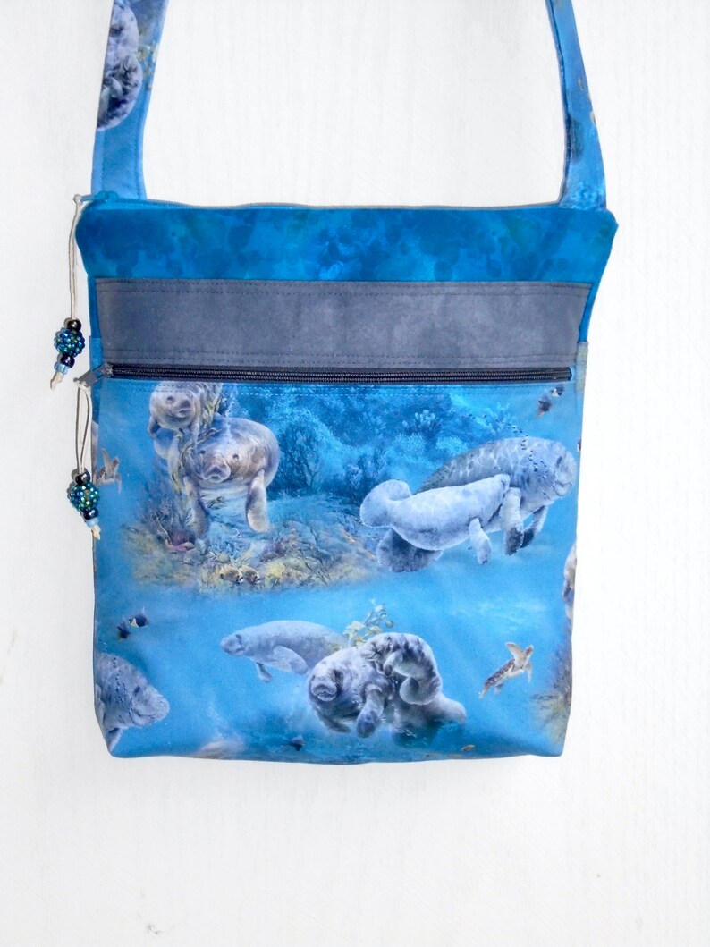 Manatee Cross Body Bag / Blue Shoulder Purse / Travel Bag - Etsy