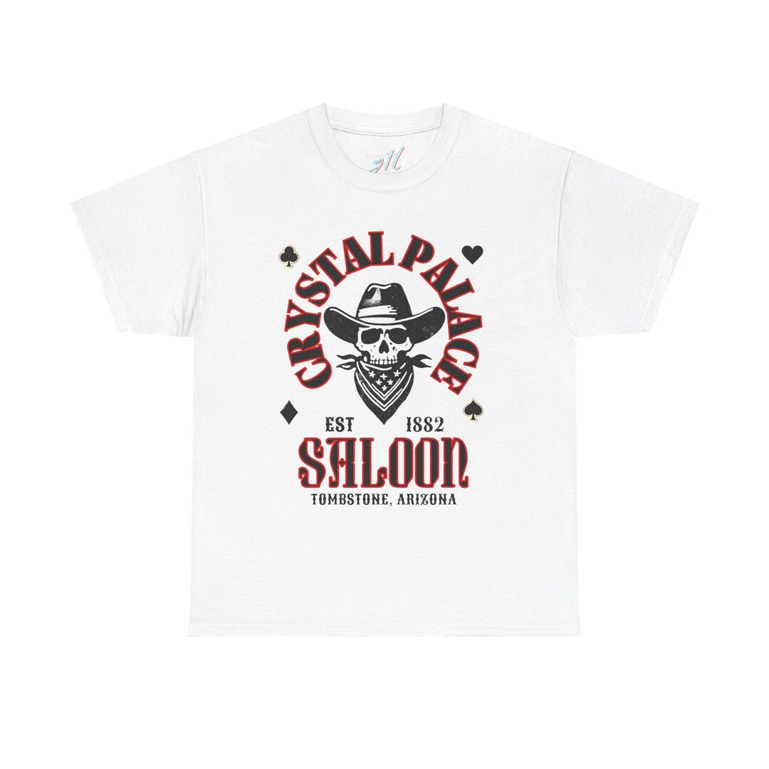 Crystal Palace Saloon Skull T-shirt: Vintage Western Biker Style - Etsy