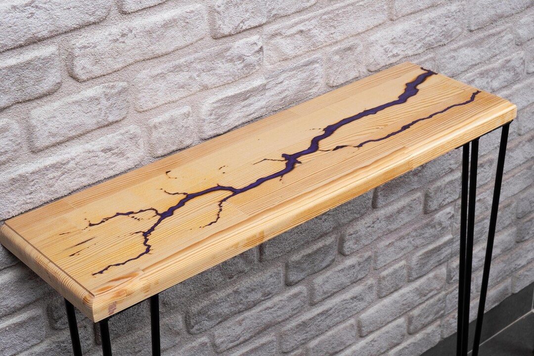 Handmade Epoxy Resin Solid Wood Console Table ,narrow Entryway Table ...