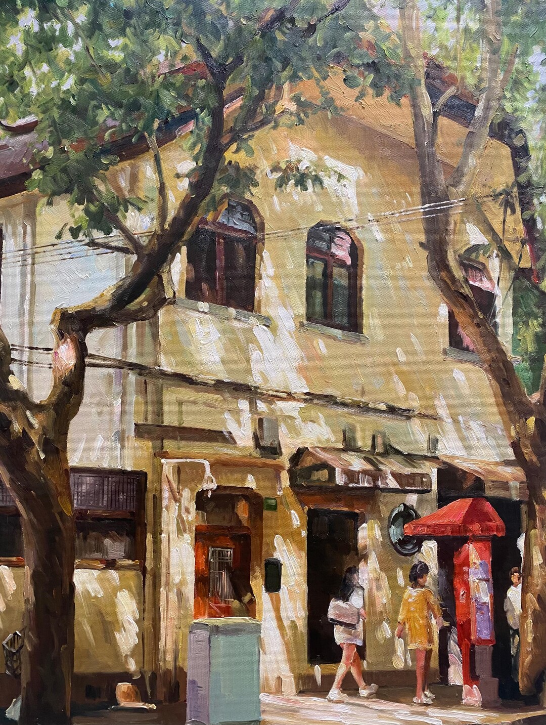 Original Hand-painted City Streetscape Oil Painting , Cityscape Art on ...