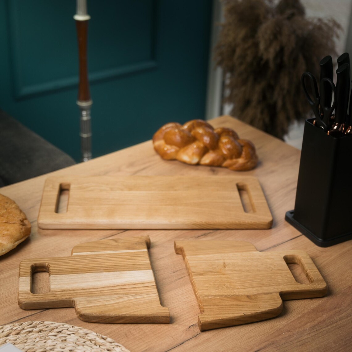 Wooden Breakfast Tray With Handles, Rustic Bed Serving Table, Food ...