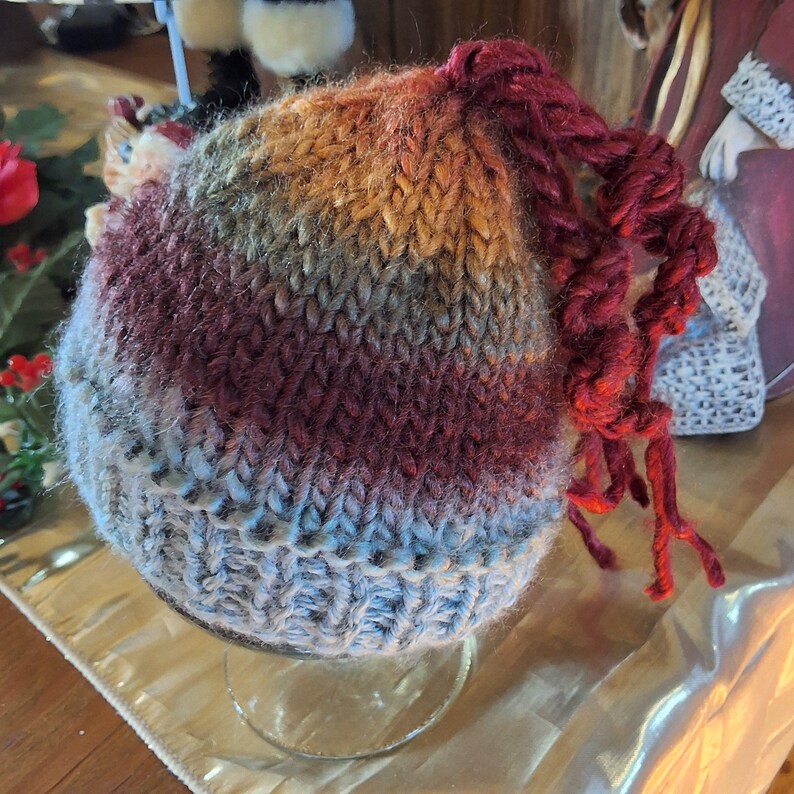 Hand Knit Stocking Caps Loose Poms Choose Variety Colors Fit 18" Dolls ...