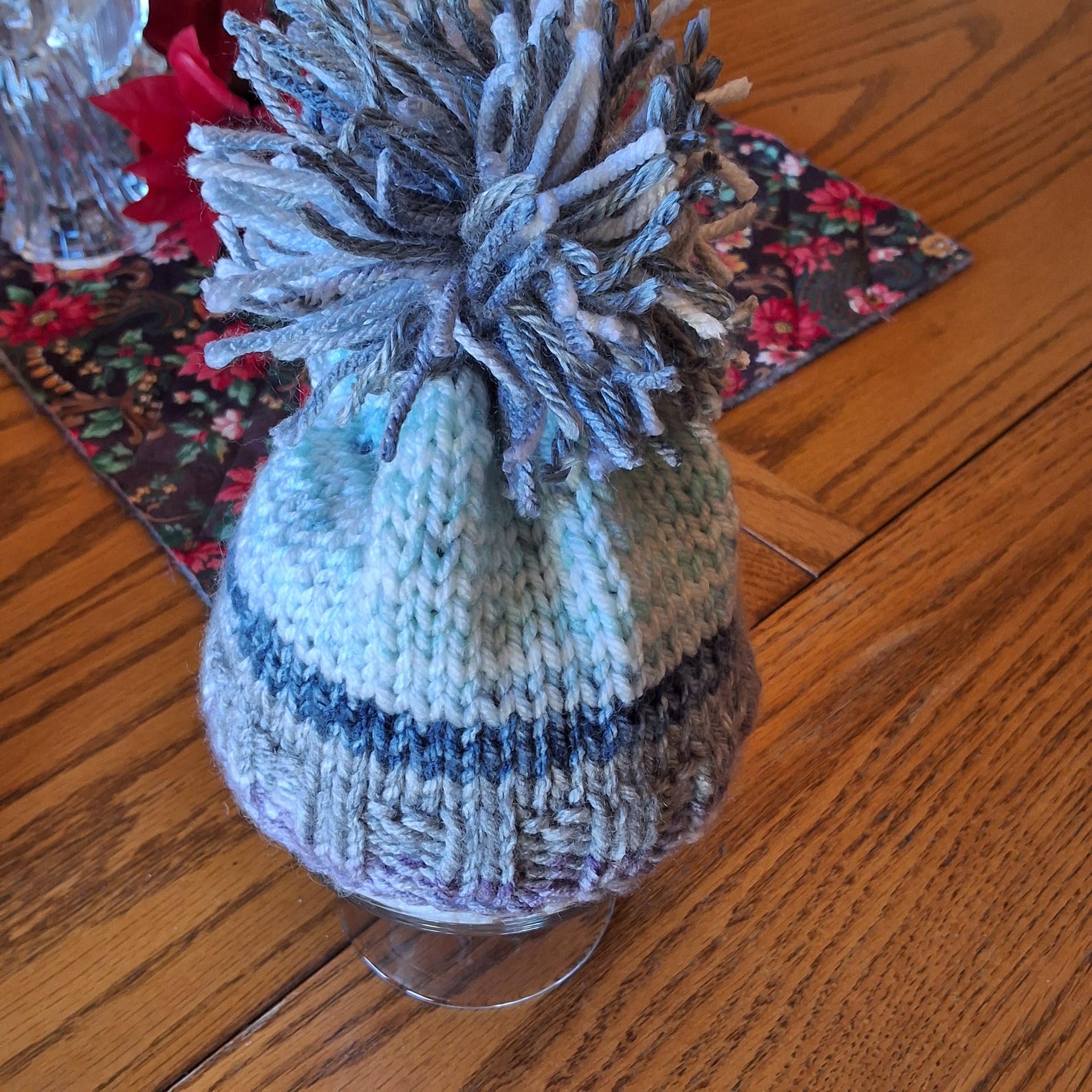 Hand Knit Stocking Caps Loose Poms Choose Variety Colors Fit 18" Dolls ...