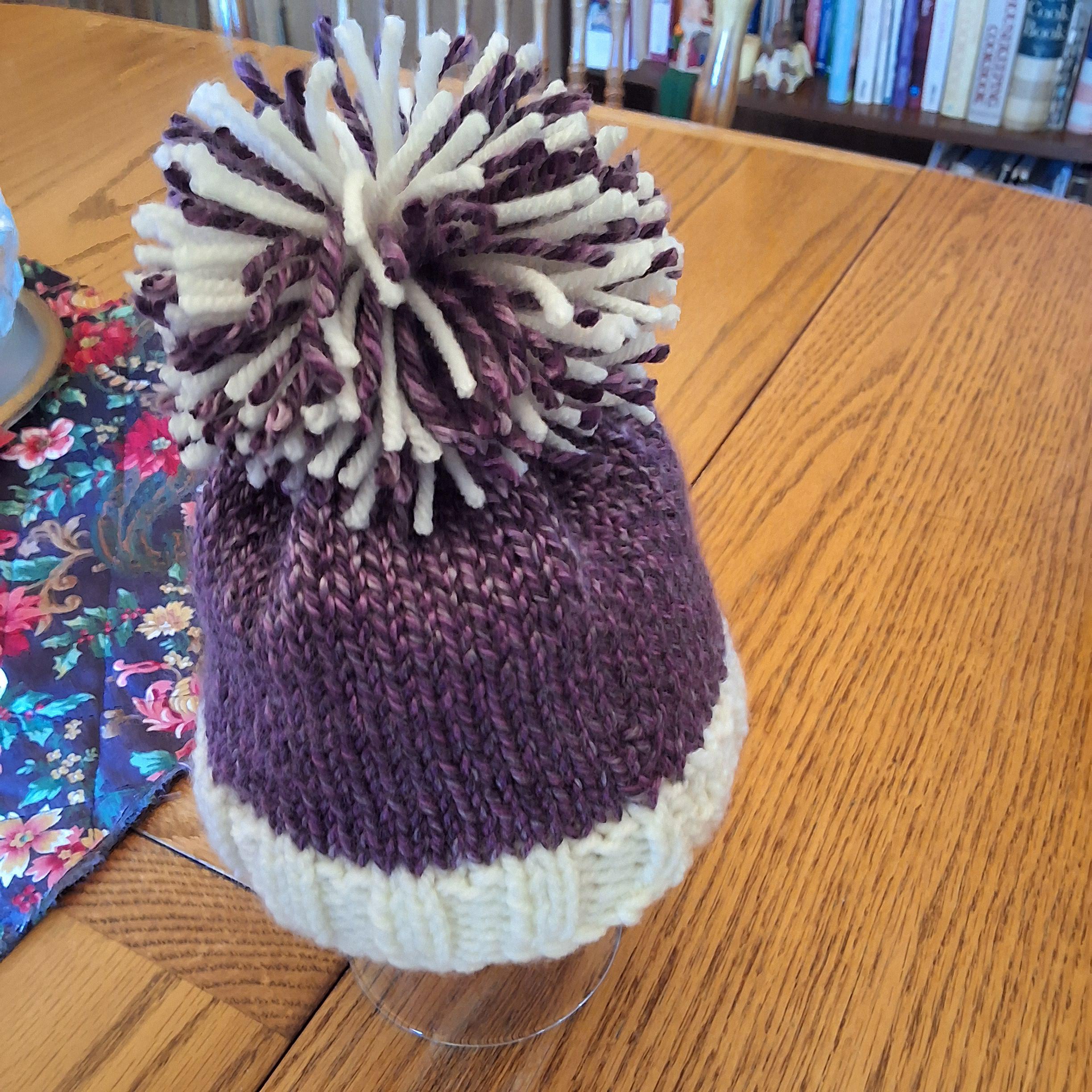 Hand Knit Stocking Caps Loose Poms Choose Variety Colors Fit 18" Dolls ...