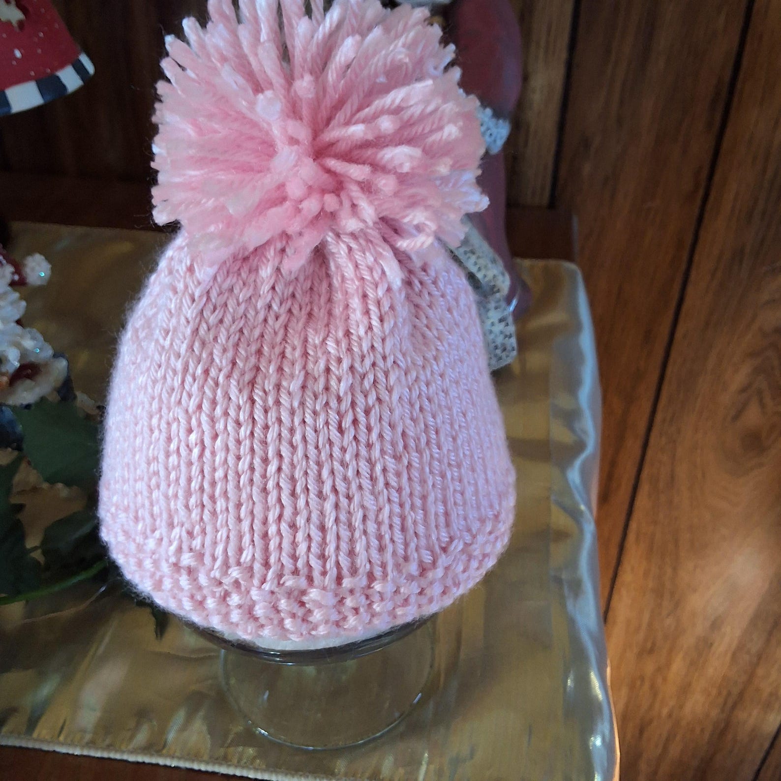 Hand Knit Stocking Caps Loose Poms Choose Variety Colors Fit 18" Dolls ...
