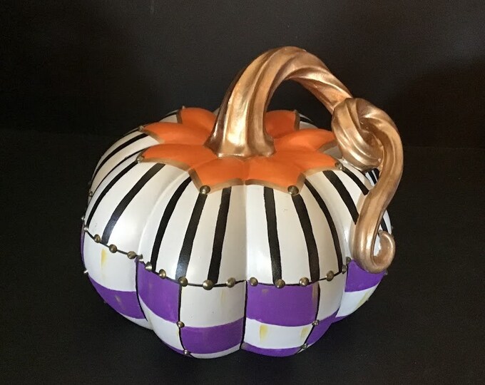 Pumpkin Hand Painted Check, Fall Decor, Buffalo Check, Fall Pumpkins ...