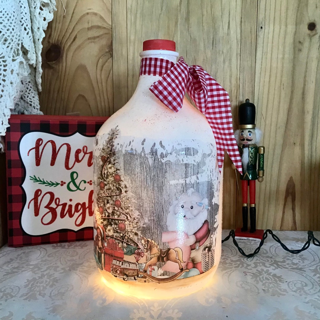 Christmas Light-up Jug, Bottle Santa Clause Merry Christmas, Jingle ...