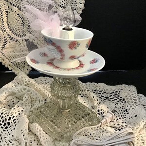 Teacup Lamp Made From Vintage Lamp Parts, Teacups, Teacup Light ...