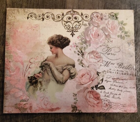 Victorian Lady Wall Sign Shabby Chic Decor Sign Board | Etsy