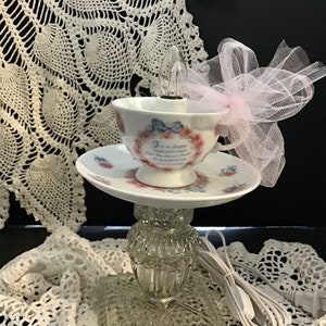 Teacup Lamp Made From Vintage Lamp Parts, Teacups, Teacup Light ...