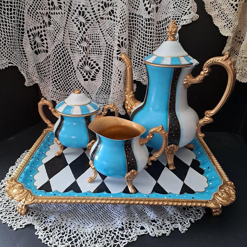 Hand Painted Tea Set - Etsy
