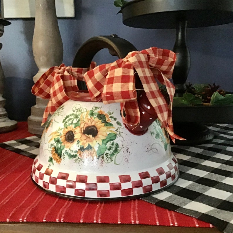 Sunflowers Tea Kettle Sunflowers Sunflower Decor Kitchen | Etsy