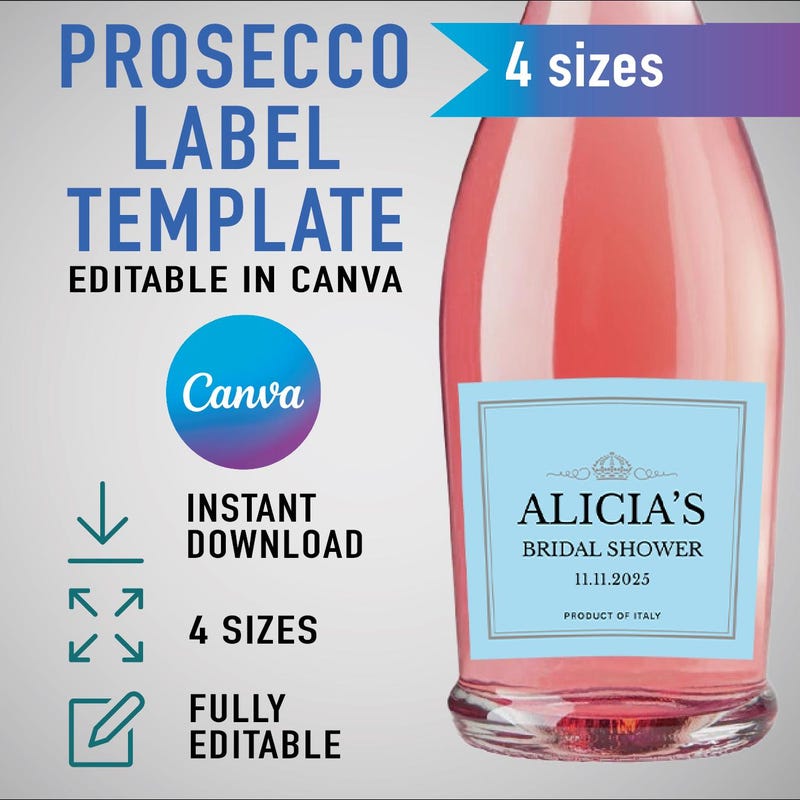 Baby Shower Wine Label - Etsy