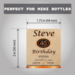 Custom Mini Vodka Label, 50 Ml Titos Labels, Printable Personalized ...