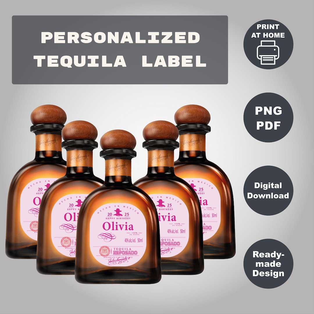 Printable Pink Don Julio 50 Ml Label, Custom Reposado Mini Tequila ...