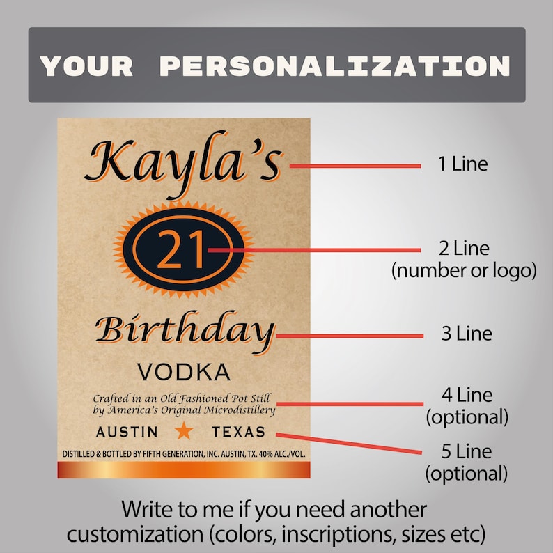 Custom Vodka 750 Ml Label, Titos Labels, Printable Personalized Alcohol ...