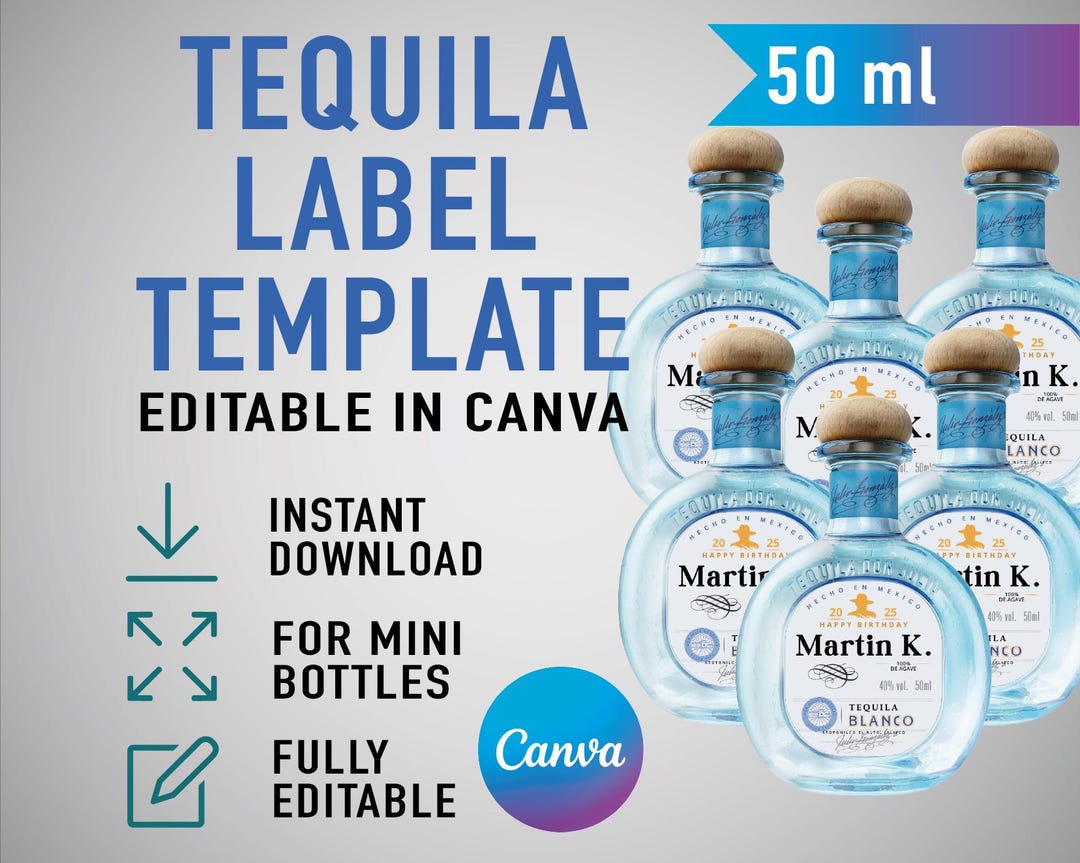 Custom Don Julio Label, Printable Mini Blanco Tequila Label, Birthday ...