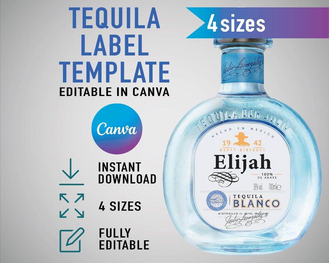 Custom Don Julio Blanco Label, Printable Mini Blanco Tequila Label ...