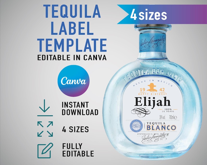 Custom Don Julio Blanco Label, Printable Mini Blanco Tequila Label ...