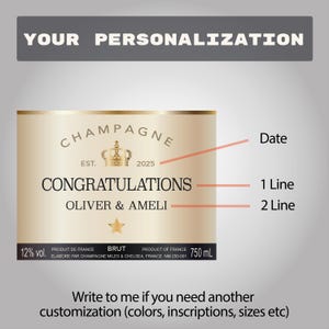 Personalized Gold Champagne Label: Elegant Gift (digital Download) - Etsy