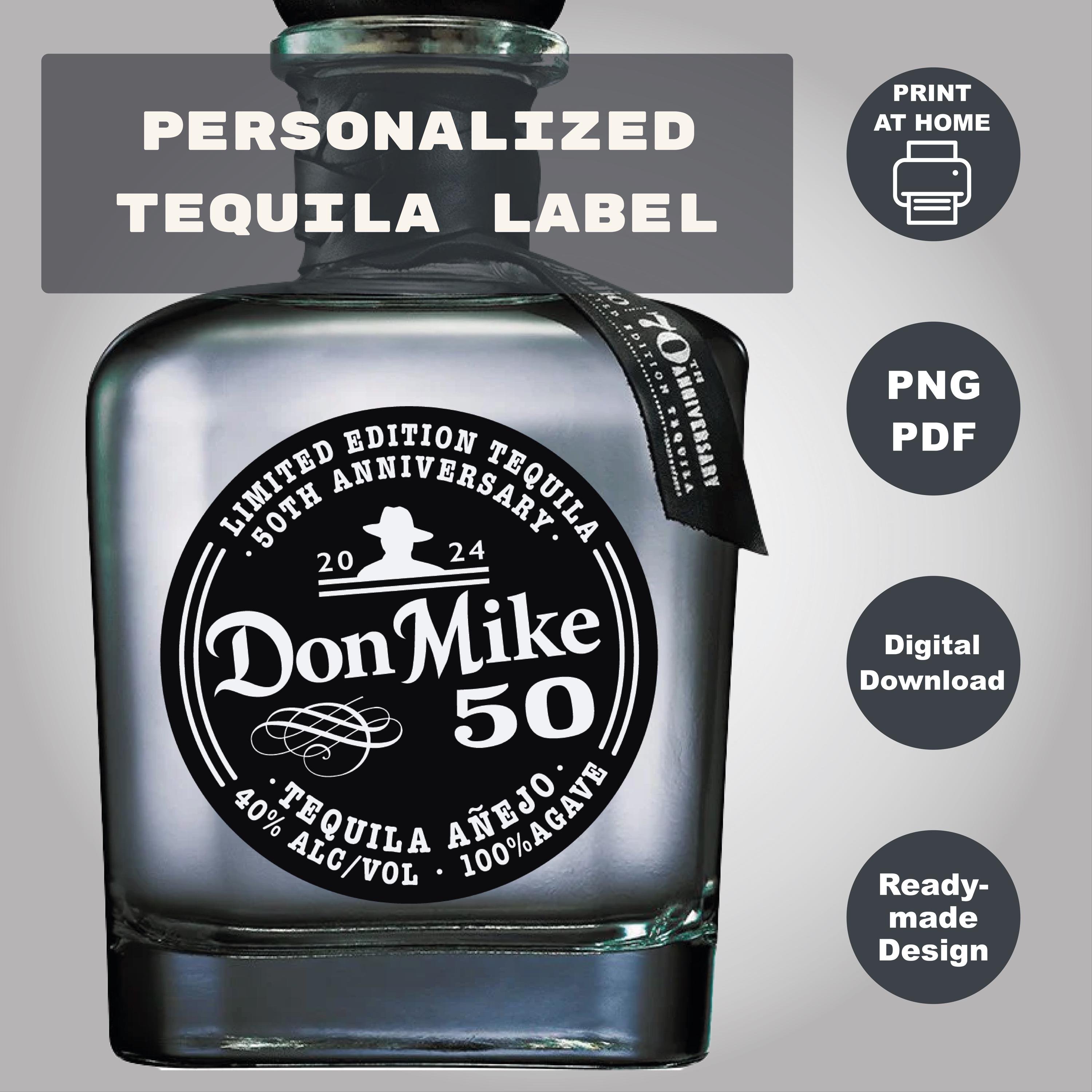 Custom Don Julio 70 Label, Personalized Tequila Black Label, Birthday ...