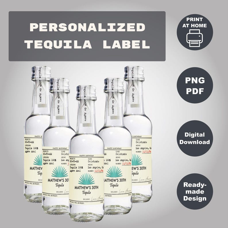 Custom Casamigos 50 Ml Label, Personalized Mini Tequila Bottle Label ...