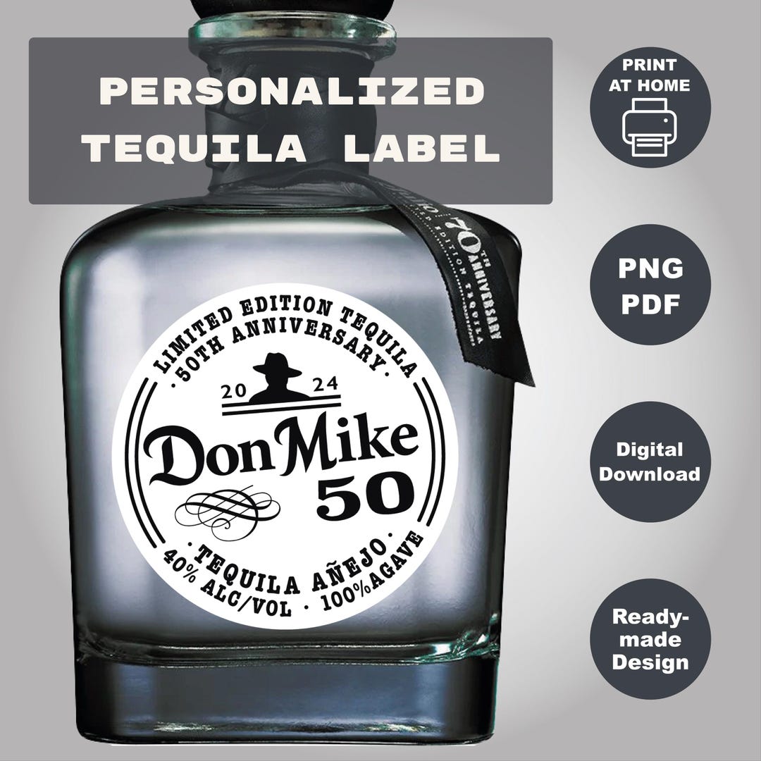 Custom Don Julio 70 Label, Personalized Tequila Label, Birthday ...
