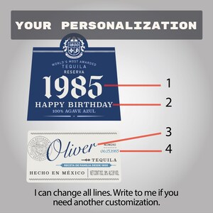 Printable 1800 Label, Custom Blanco Tequila Label, Personalized Bottle ...