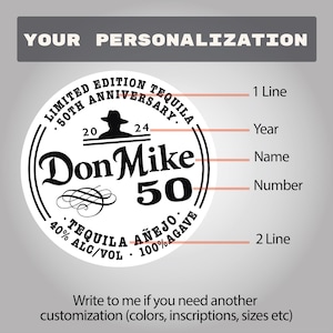 Custom Don Julio 70 Label, Personalized Tequila Label, Birthday ...