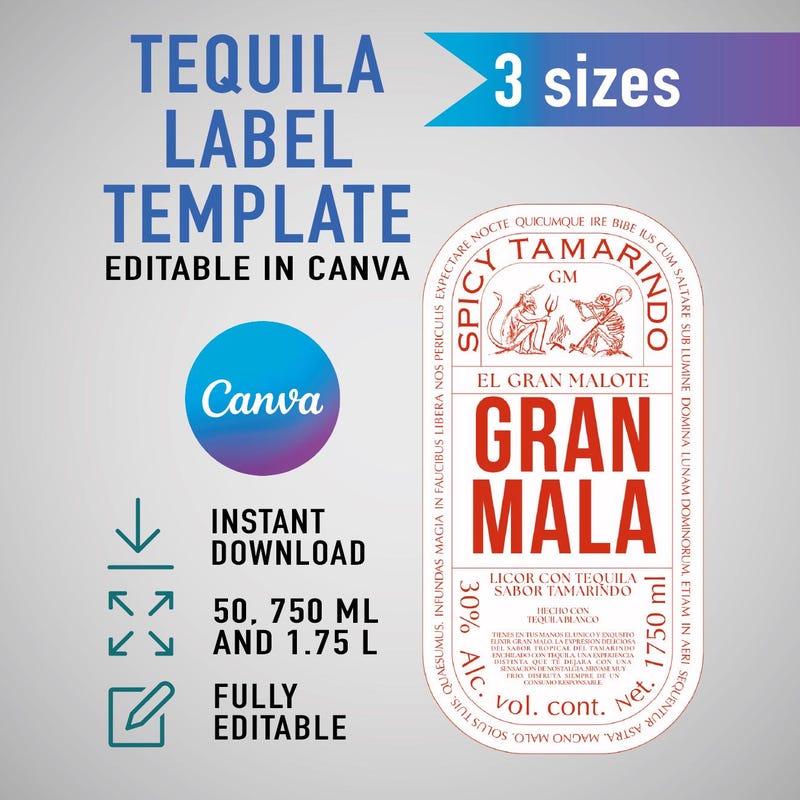Canva Template Liquor - Etsy