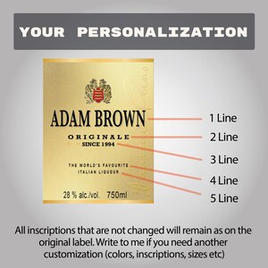 Custom Disaronno Label, Printable Liqueur Personalized Gift, Bottle ...