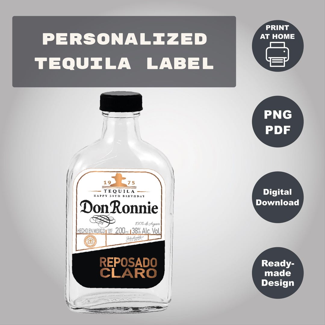 Printable Don Julio 200ml Label, Custom Reposado Claro Tequila Label ...