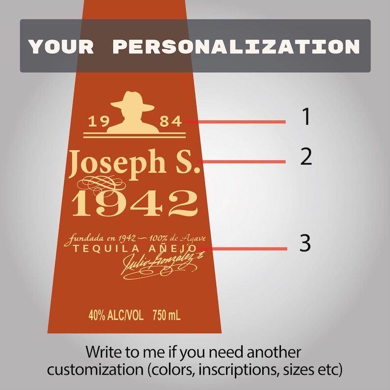 Don Julio Custom 750ml Label, Printable 1942 Label, Birthday Gift ...