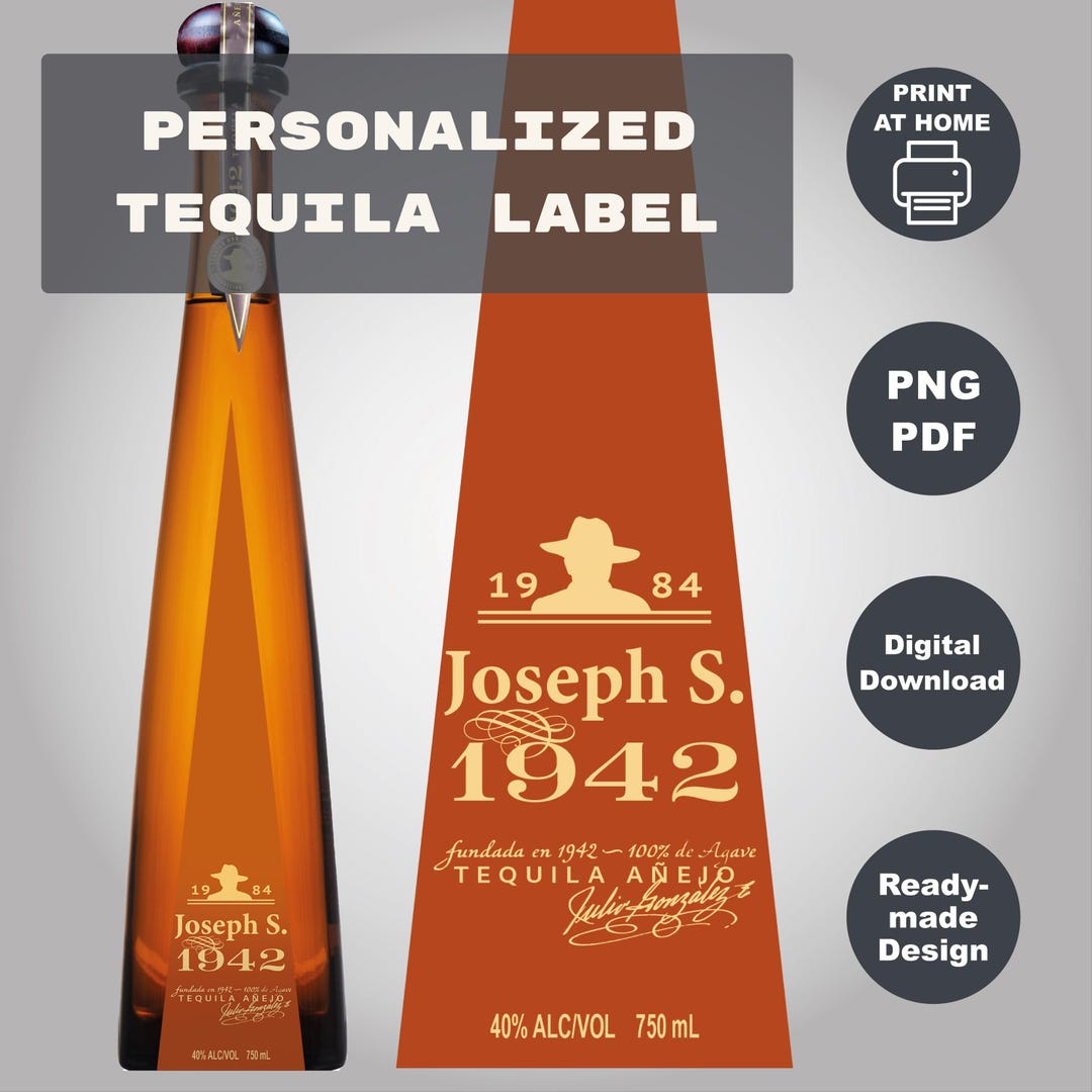 Don Julio Custom 750ml Label, Printable 1942 Label, Birthday Gift ...