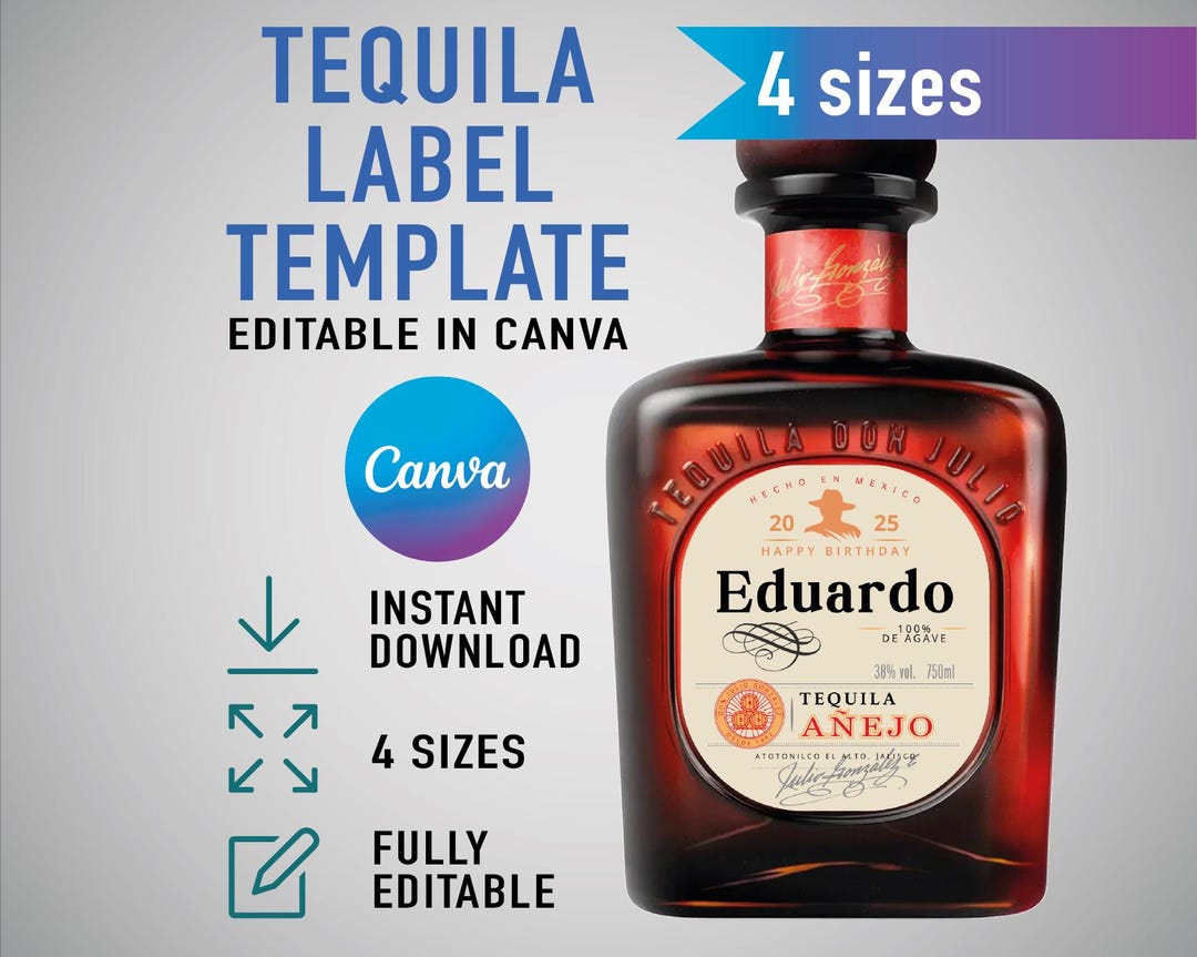 Custom Don Julio Anejo Label: Birthday, Wedding, Anniversary (editable ...