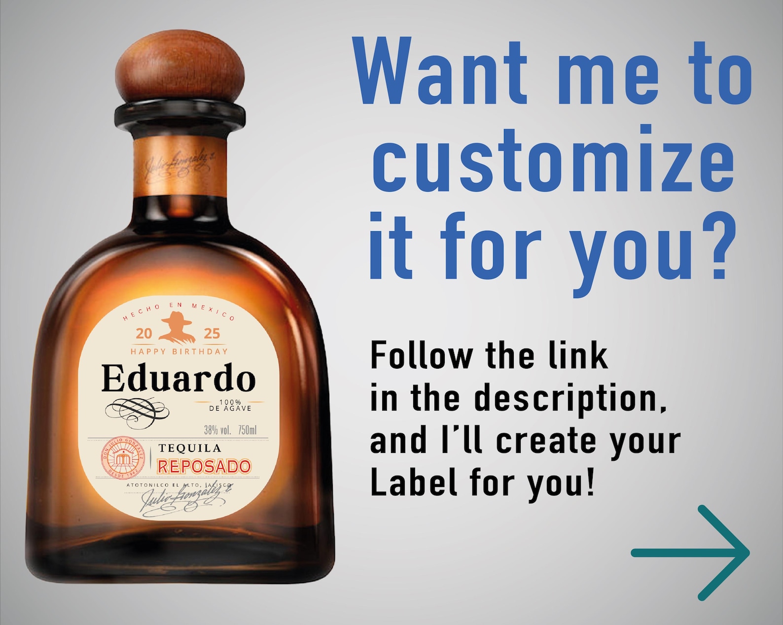 Custom Don Julio Reposado Template, Personalized Tequila Label ...