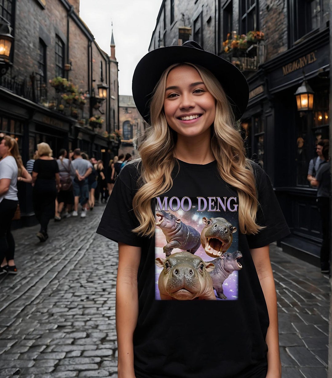 Moo Deng Tshirt, Moo Deng Merch, Moo Deng Gift, Baby Hippo Tee, Zoo ...
