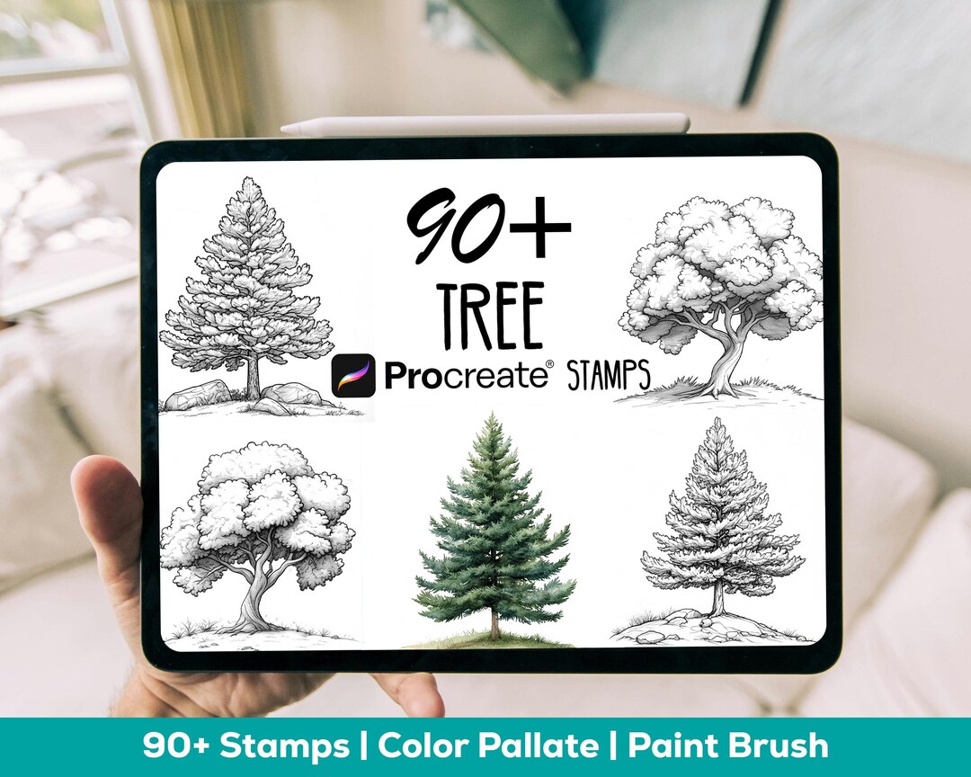 Procreate Tree Stamps | 90+ Tree Brushes | Tree Procreate Stamps | Tree ...