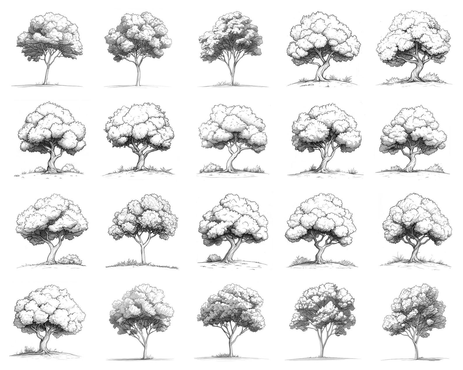 Procreate Tree Stamps | 90+ Tree Brushes | Tree Procreate Stamps | Tree ...