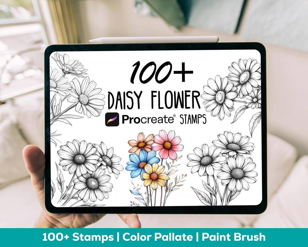 Procreate Daisy Stamps | 100+ Daisy Flowers Procreate Brushes | Daisy ...