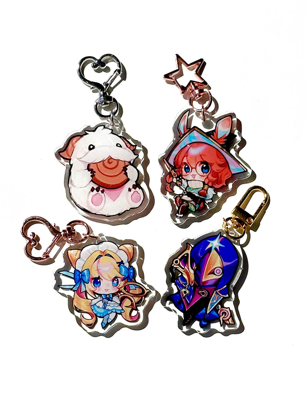 TFT Chibis Acrylic Keychain | Jhin, Aurora, Gwen, Poro | League of ...