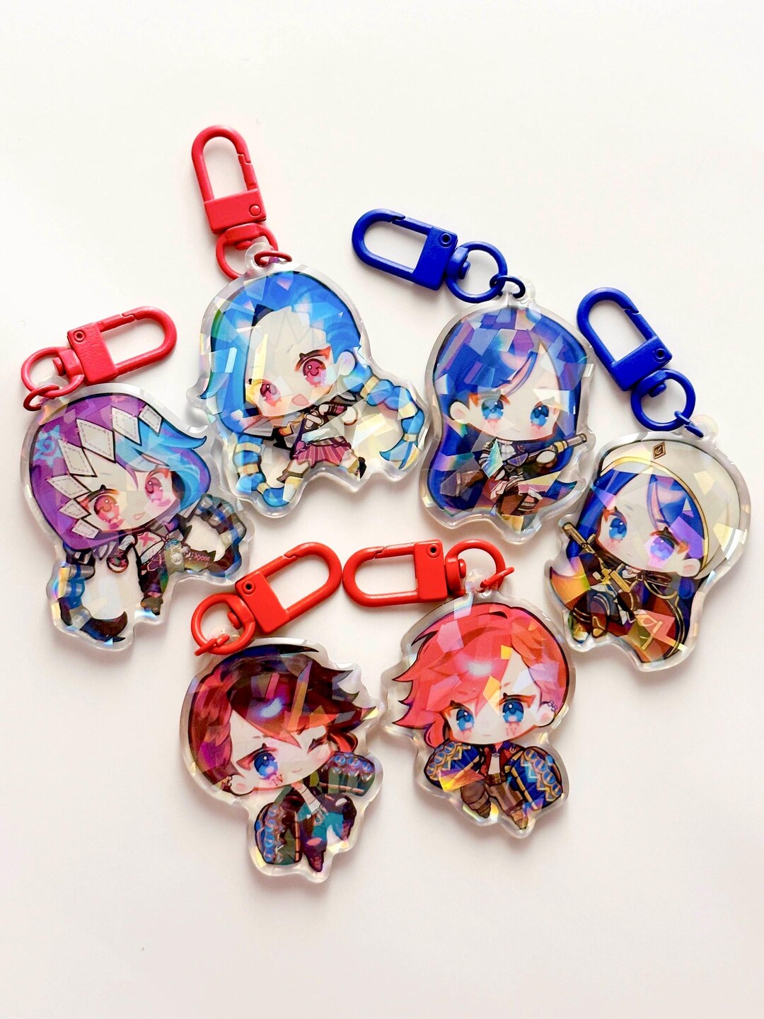 Arcane Holographic Keychain | Vi, Cait, Jinx | Double-sided Season 1 ...