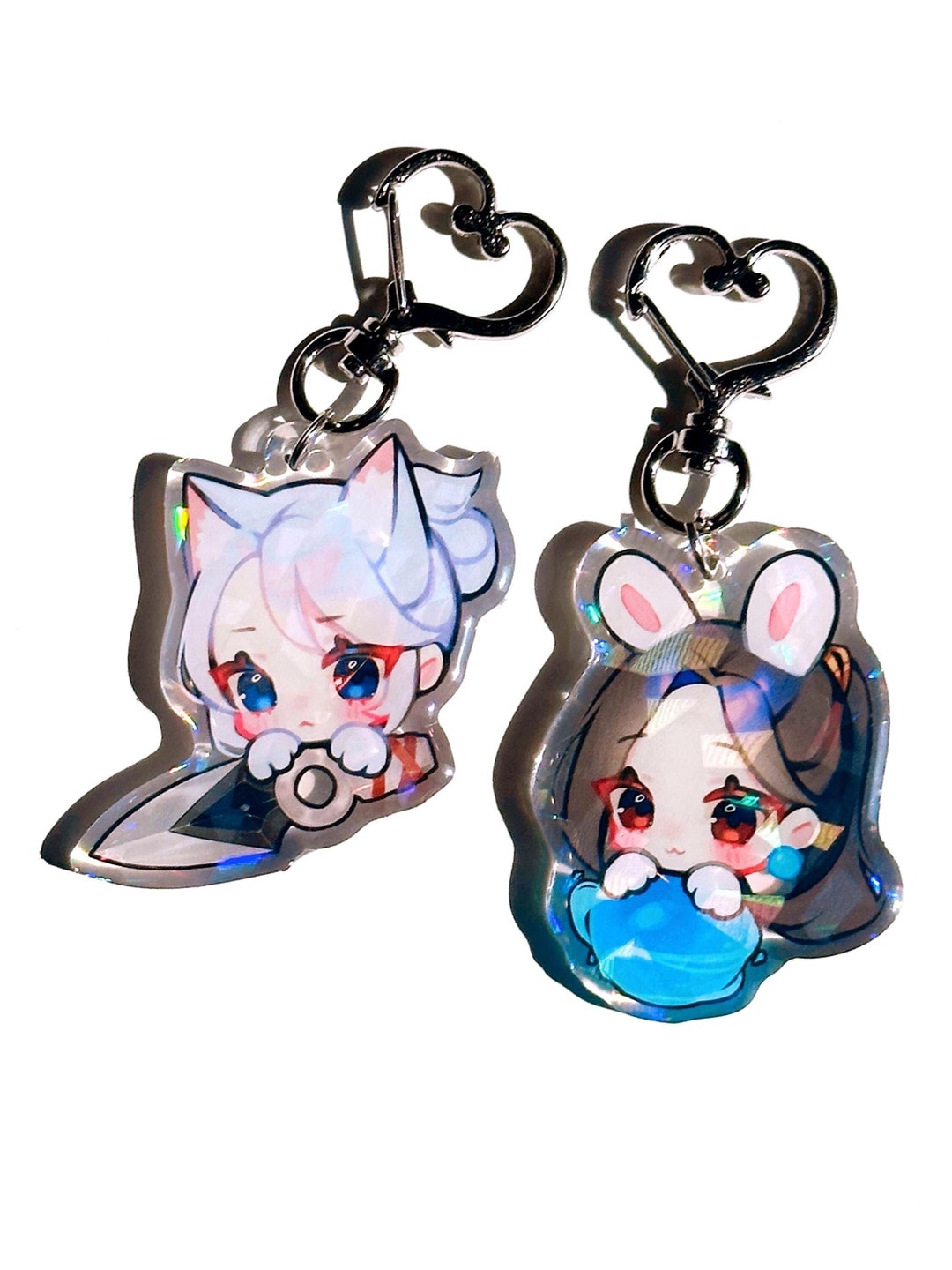 VALORANT Holographic Keychain | Jett, Sage | Matching Acrylic Charms - Etsy