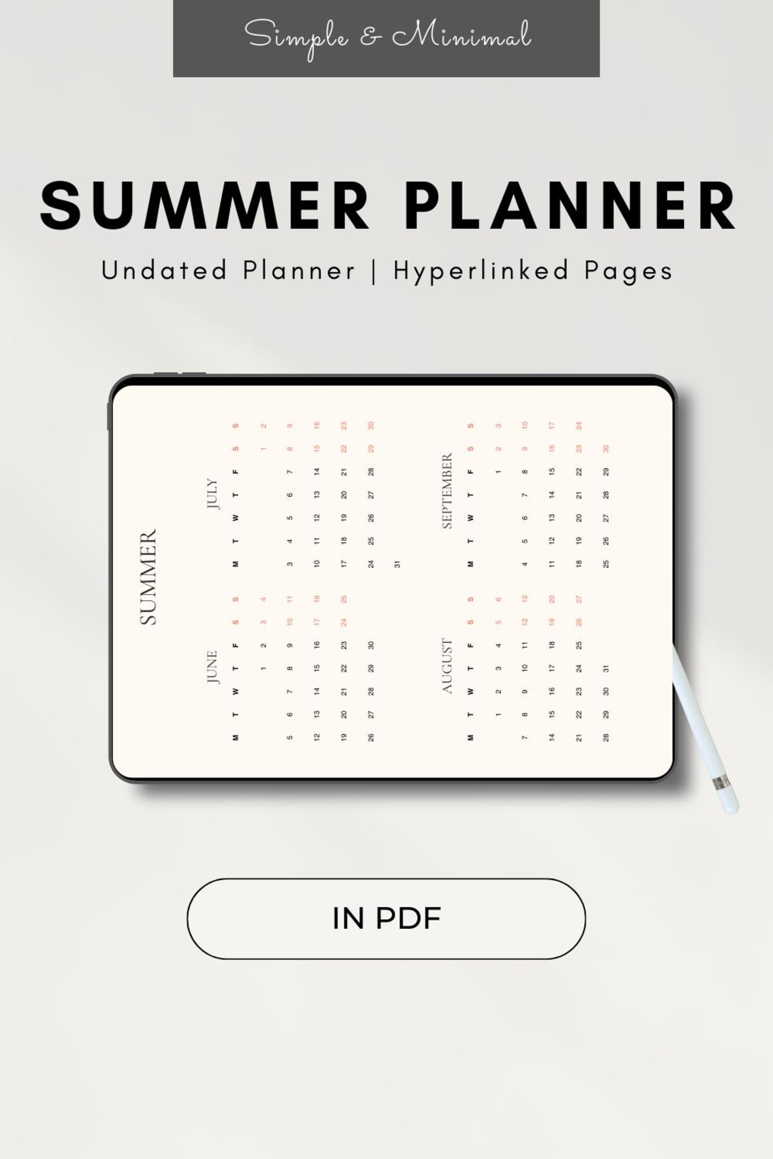 Summer Planner - Etsy