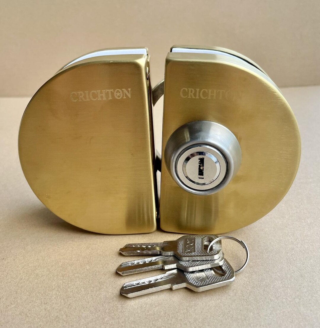 Open-free Frameless Double Glass Door Lock Stainless Steel Wire Drawing ...