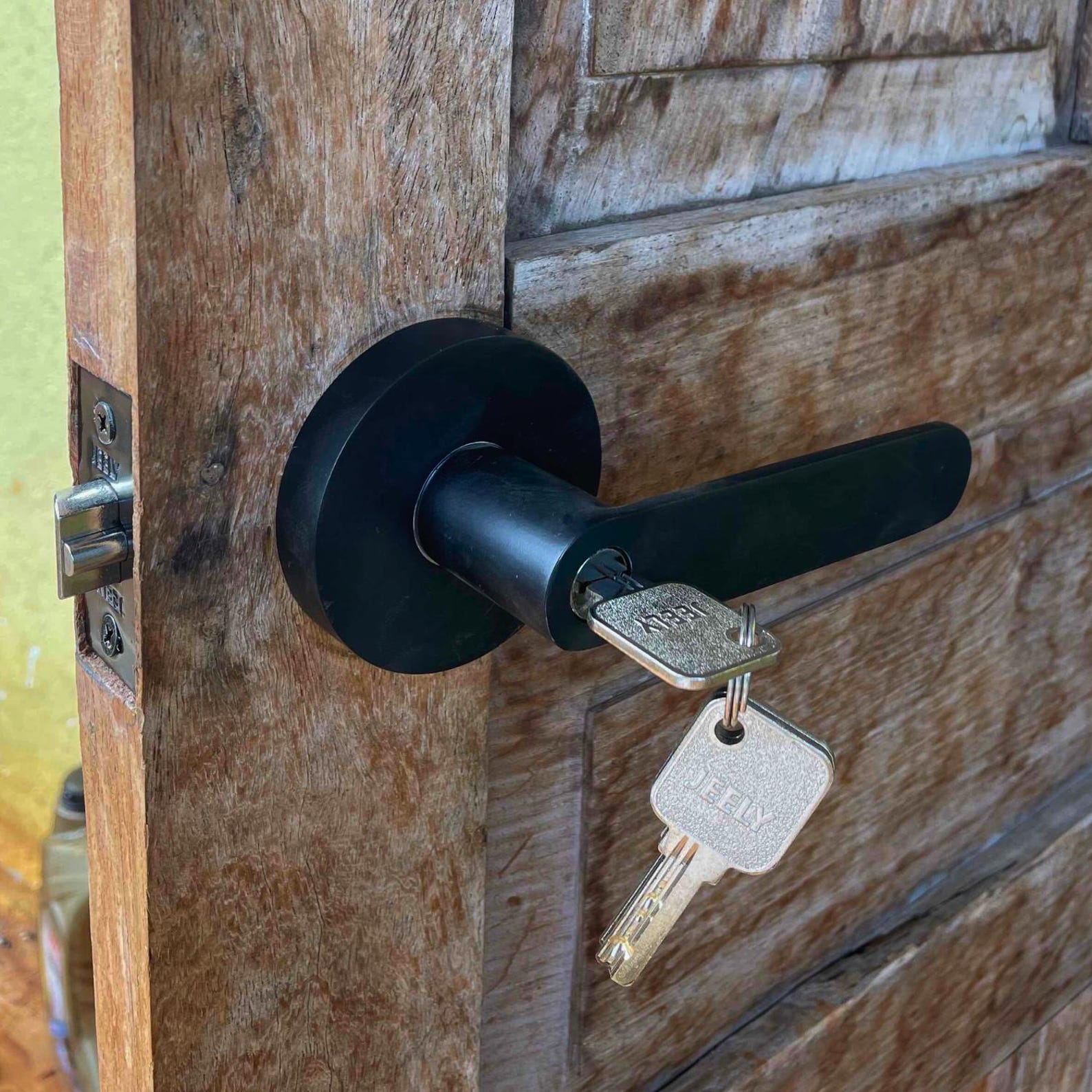 I01B Black Three-bar Spherical Door Handle Lock for Interior Bedroom ...