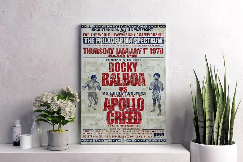 The Original Rocky Balboa Vs Apollo Creed Poster,rocky Print Poster ...