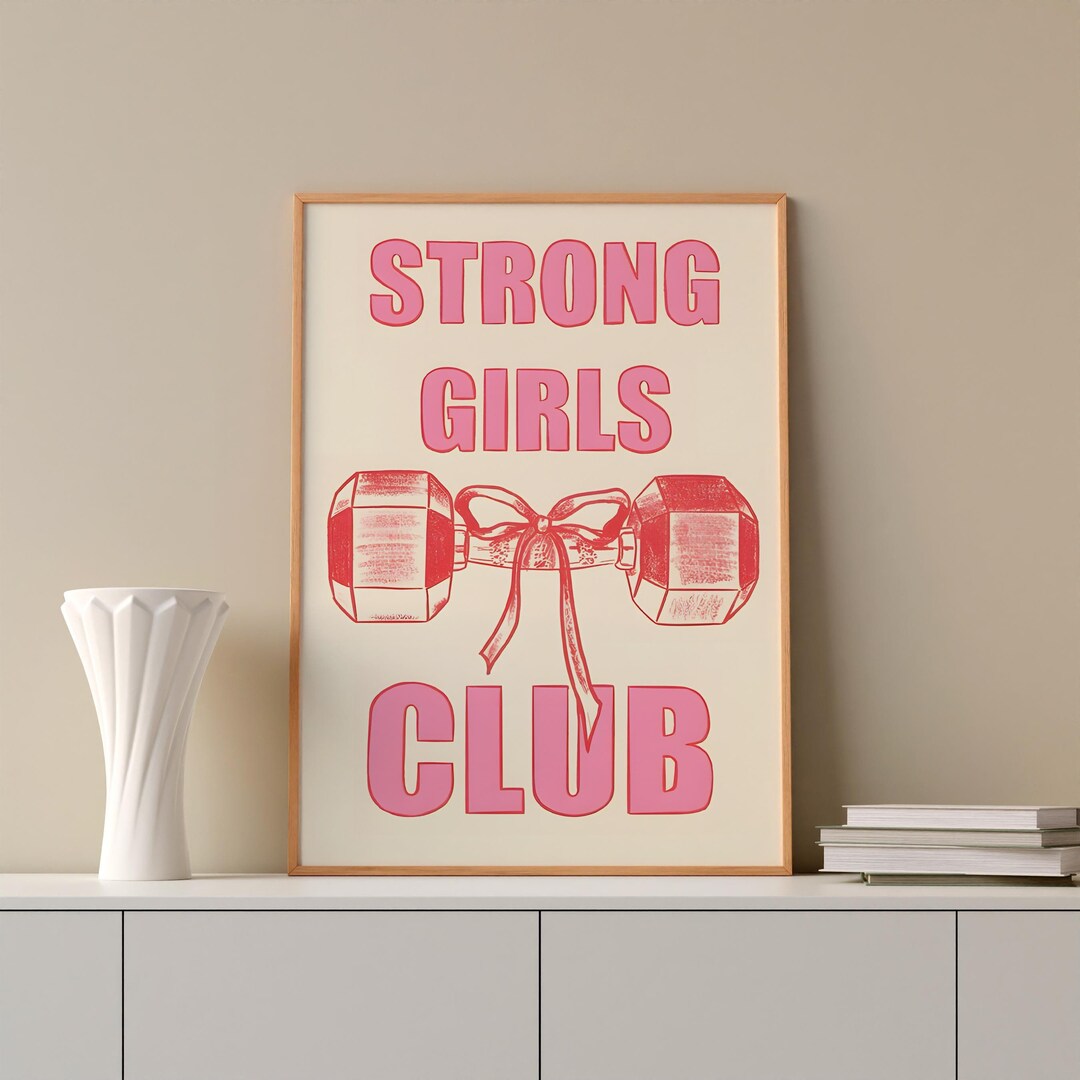 Gym Wall Decor,strrong Girls Club Poster,gym Lovers Wall Art,strong ...