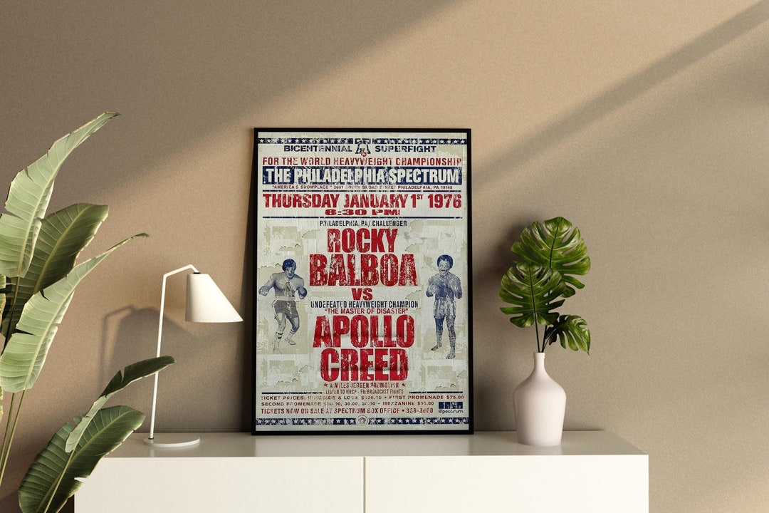 The Original Rocky Balboa Vs Apollo Creed Poster,rocky Print Poster ...