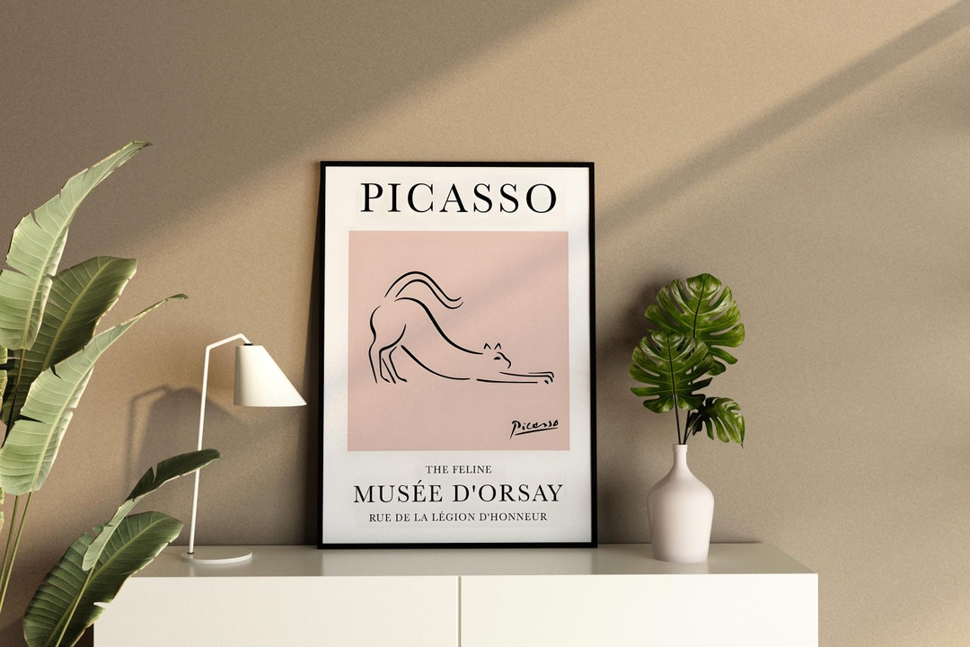 Pablo Picasso Feline Sketch Cat Line Drawing Art Print Esquisse Dun ...
